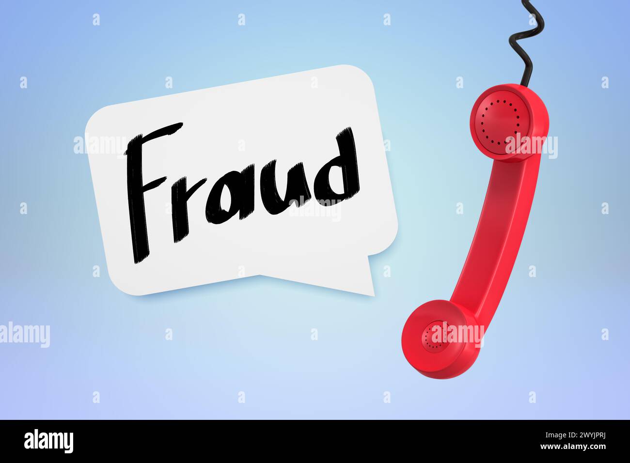 Fraud concept with telephone on blue background Stock Photo - Alamy