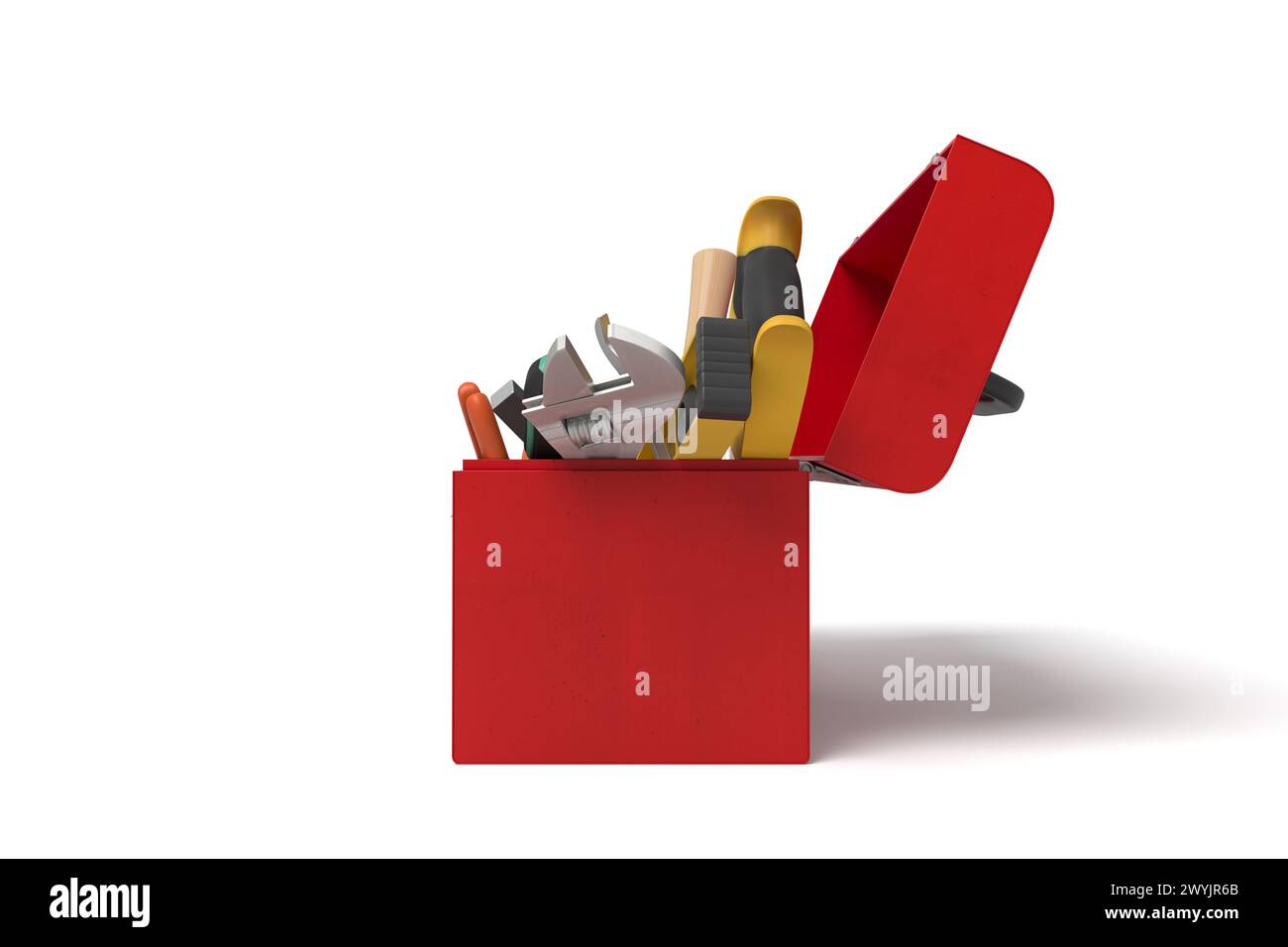 Red toolbox wide open empty Stock Photo - Alamy