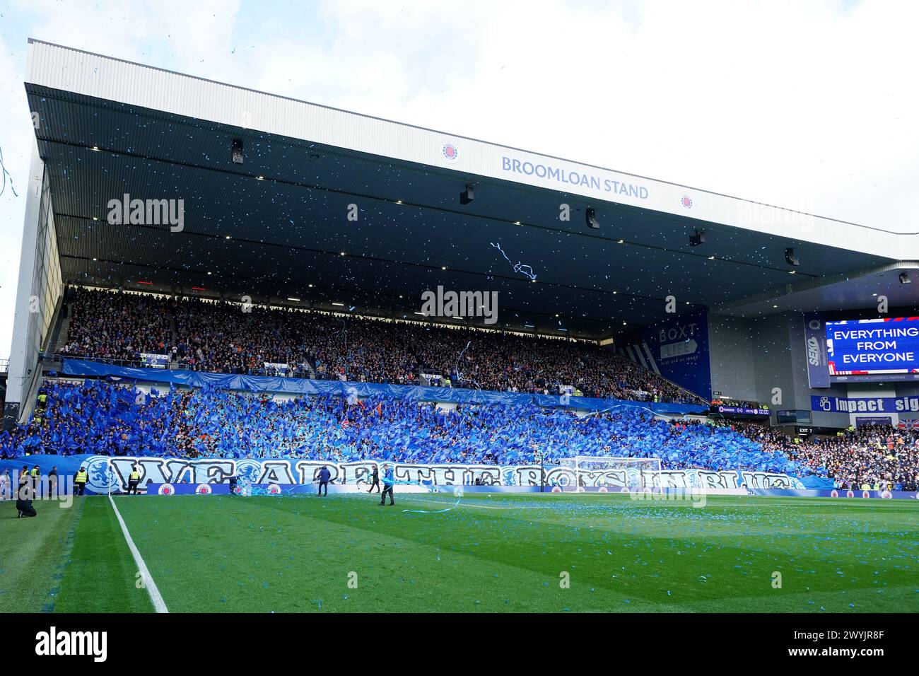 Rangers fans show their support in the stands ahead of the cinch ...