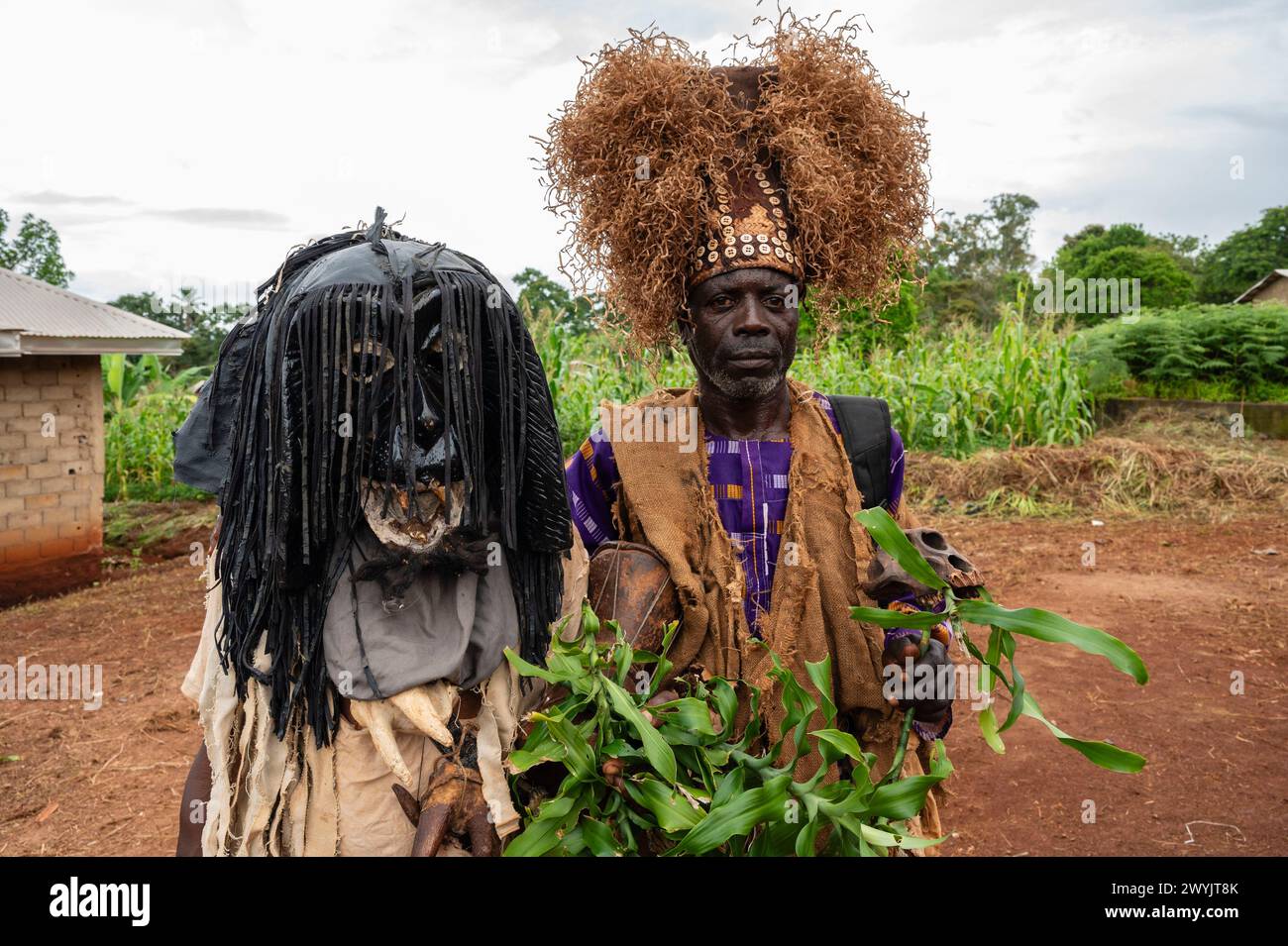Cameroon, west area, Ndé district, Bagangté, funeral ceremony , man ...
