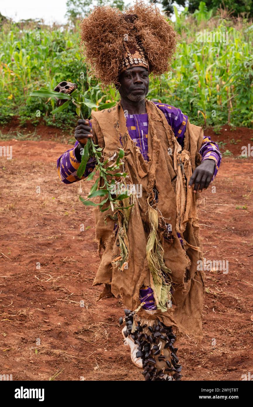 Cameroon, west area, Ndé district, Bagangté, funeral ceremony , man ...
