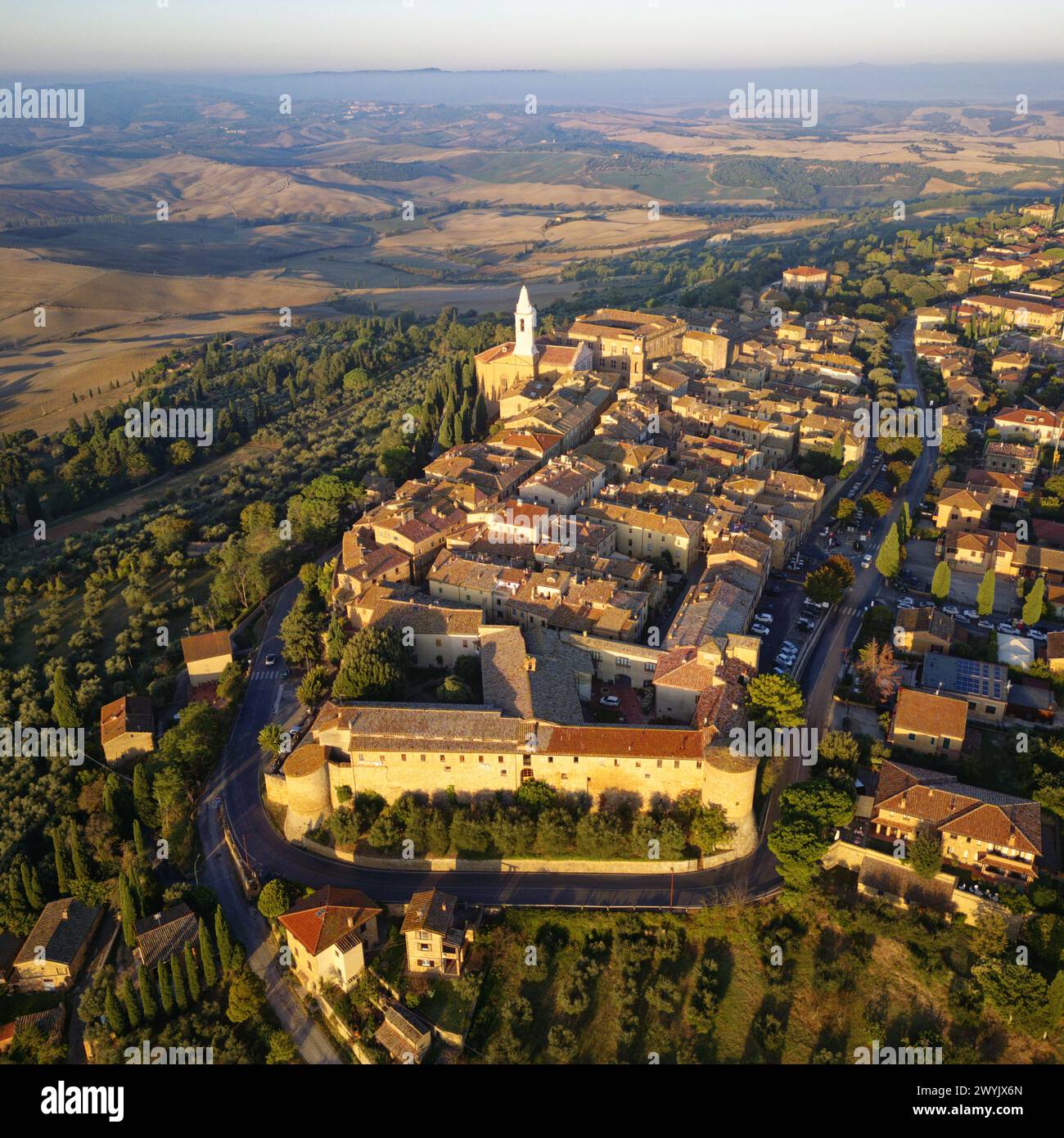 Italy, Tuscany, Val d'Orcia, listed as World Heritage by UNESCO, Pienza ...