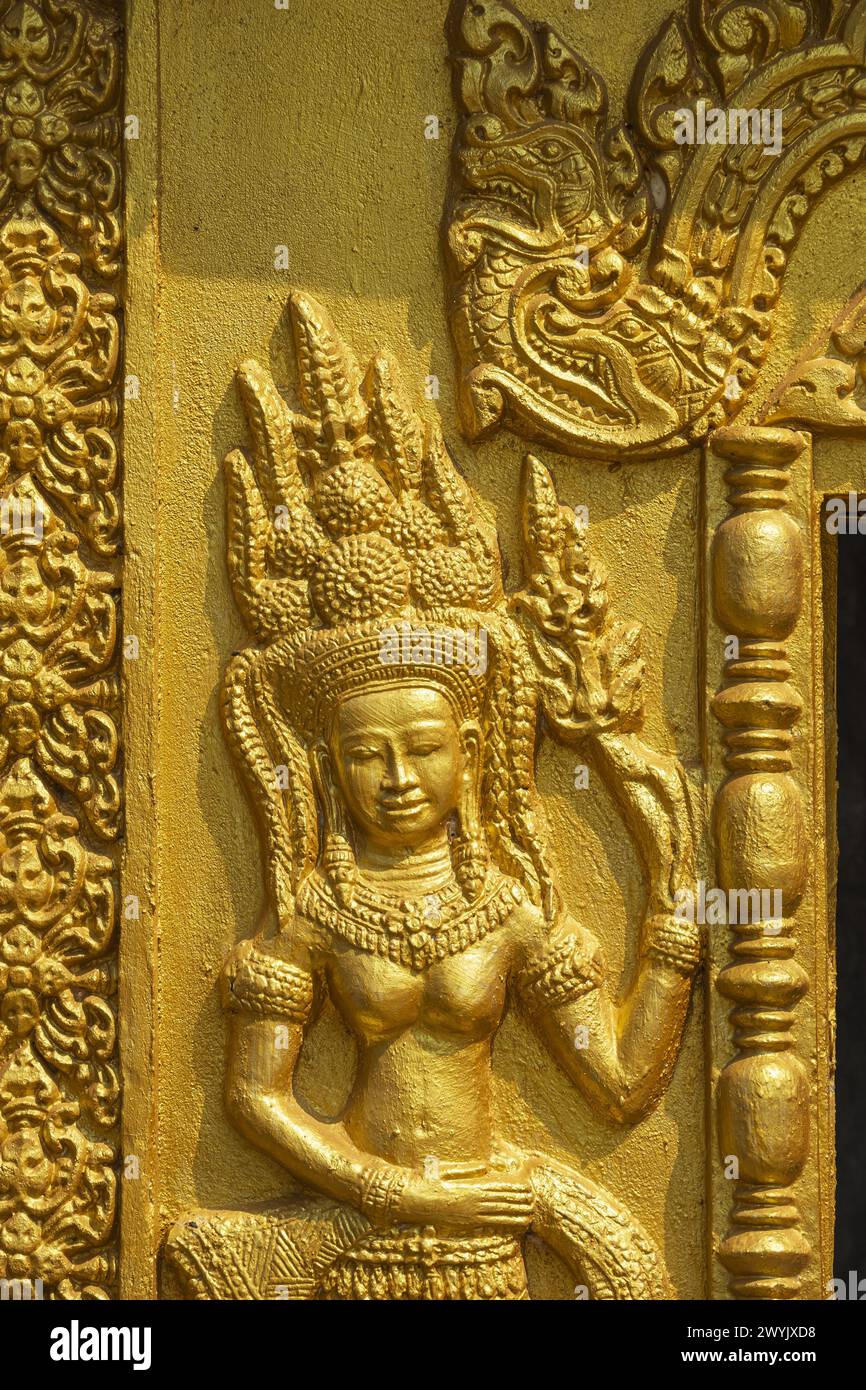 Cambodia, Kampong Chhnang province, Kampong Leng, sculpture of an ...