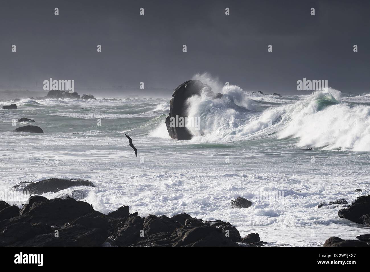 France, Finistere, Porspoder, Storm Louis Stock Photo - Alamy