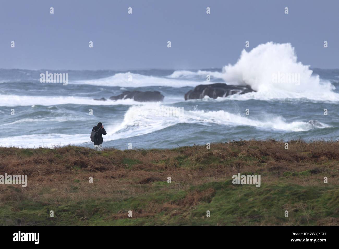 France, Finistere, Porspoder, Storm Louis Stock Photo - Alamy