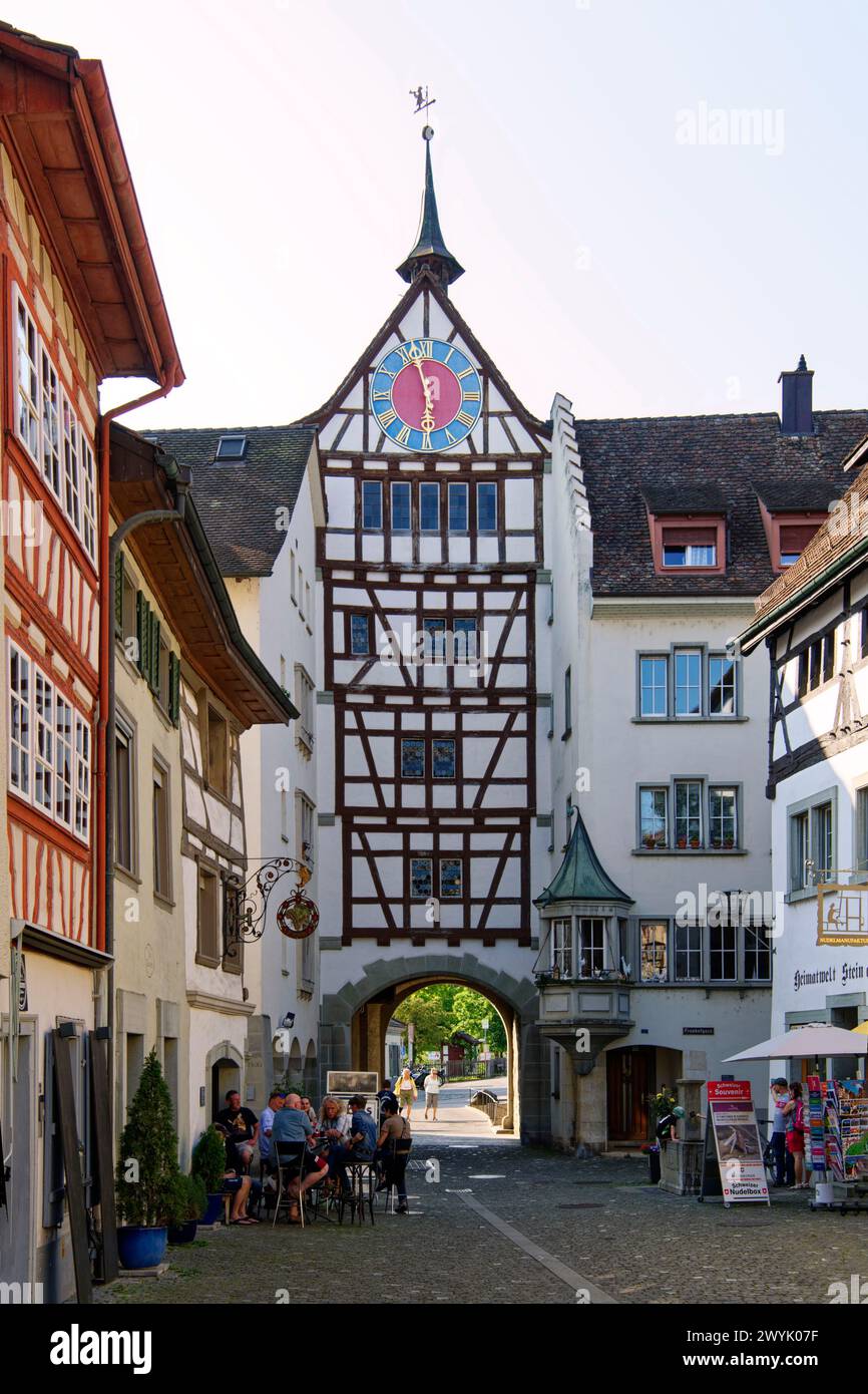 Switzerland, Schaffhausen canton, Stein am Rhein, Historic part of town ...