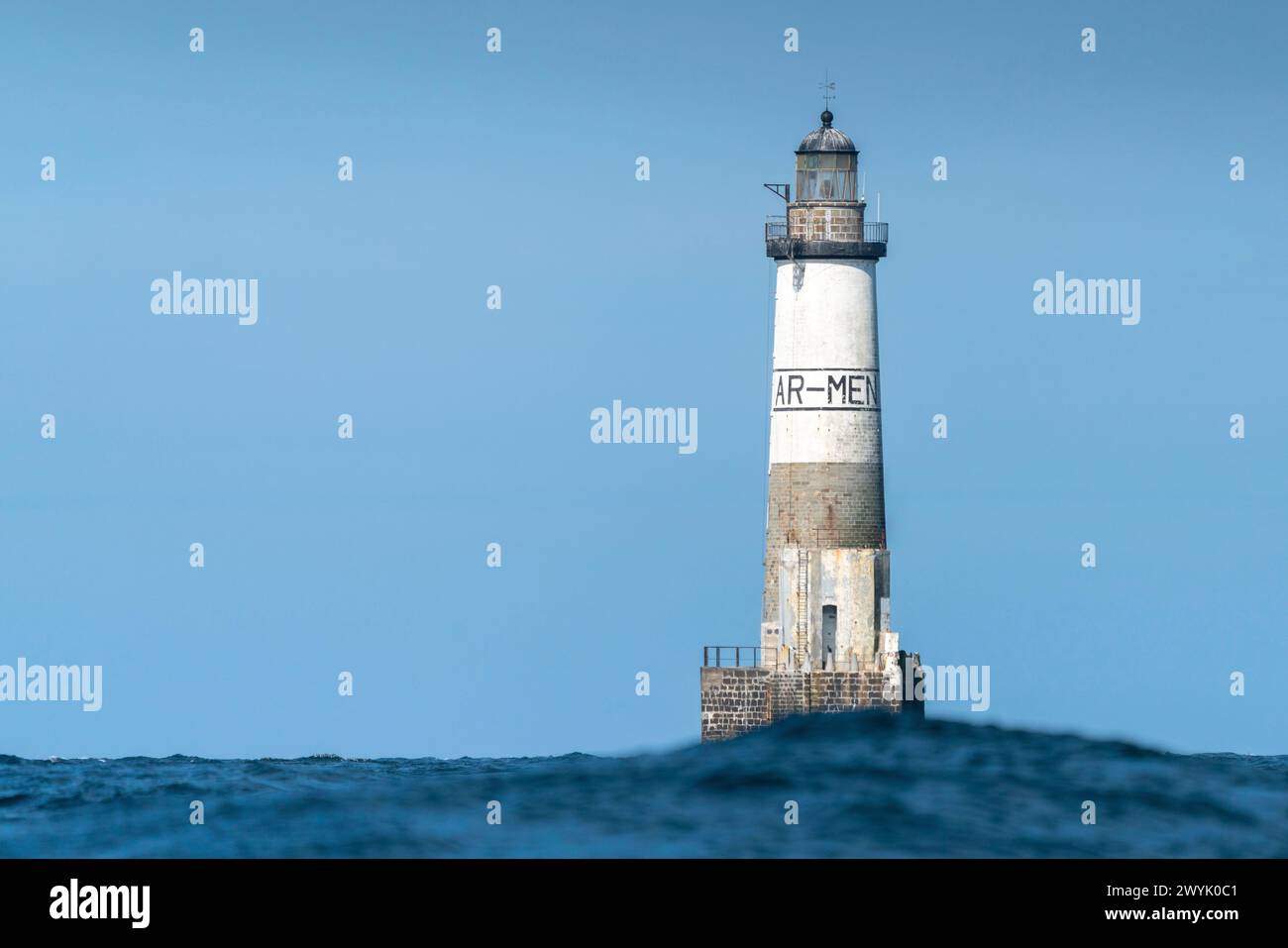 France finistere ar men lighthouse hi-res stock photography and images ...