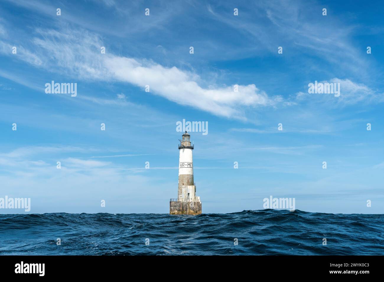 France finistere ar men lighthouse hi-res stock photography and images ...