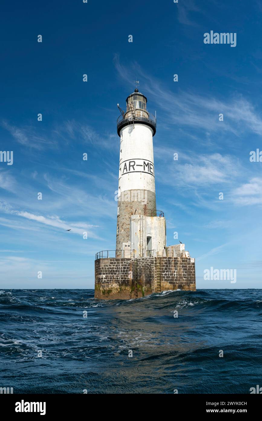 France finistere ar men lighthouse hi-res stock photography and images ...