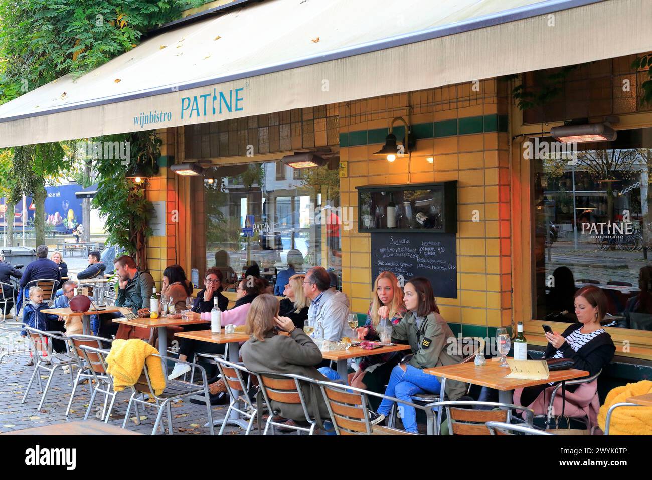 Belgium, Flanders, Antwerp, terrace of the restaurant Patine Stock ...