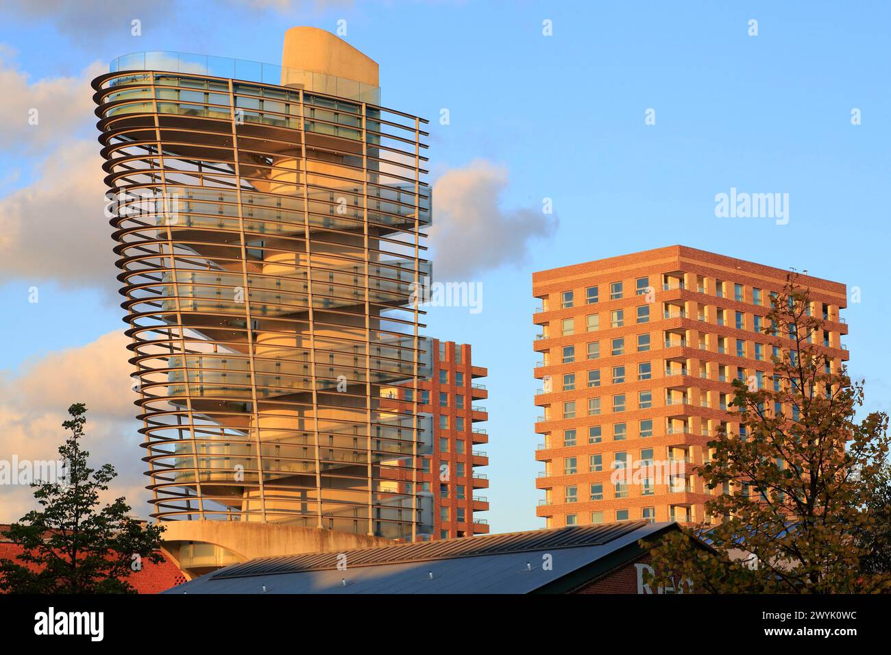 Belgium, Flanders, Antwerp, Eilandje district, tower of the Red Star ...