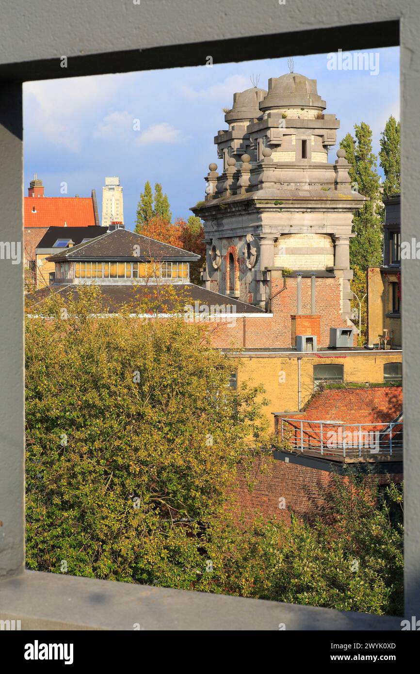 Belgium, Flanders, Antwerp, Het Zuid district, view from the terrace of ...