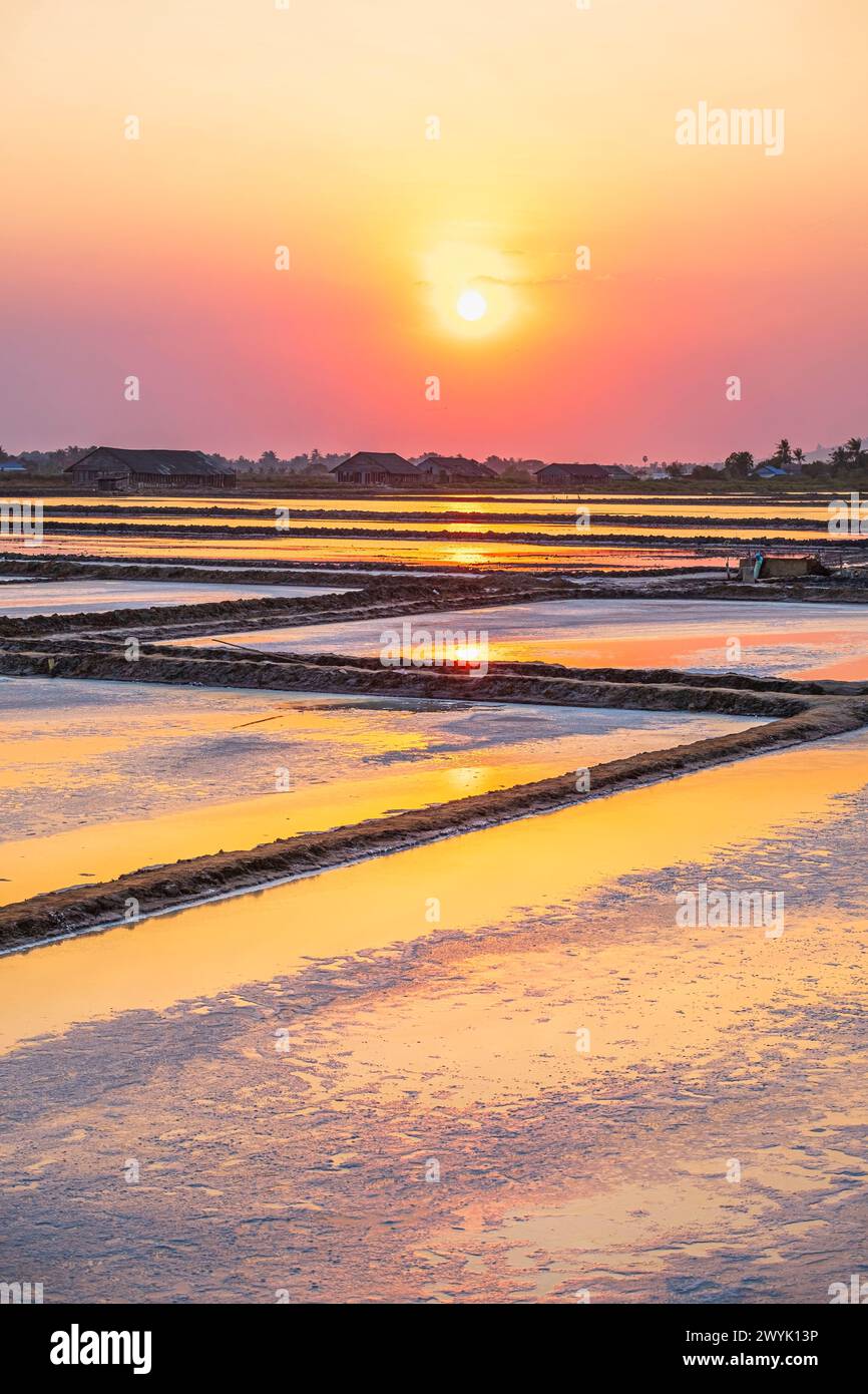 Cambodia, Kampot province, Kampot, salt marshes Stock Photo - Alamy