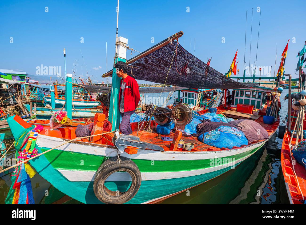 Cambodia, Kampot province, Kampot, Traeuy Kaoh or Fish Island, Doun ...