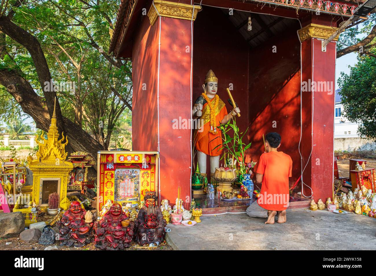 Cambodia, Kampot province, Kampot, Traeuy Kaoh or Fish Island, Buddhist ...