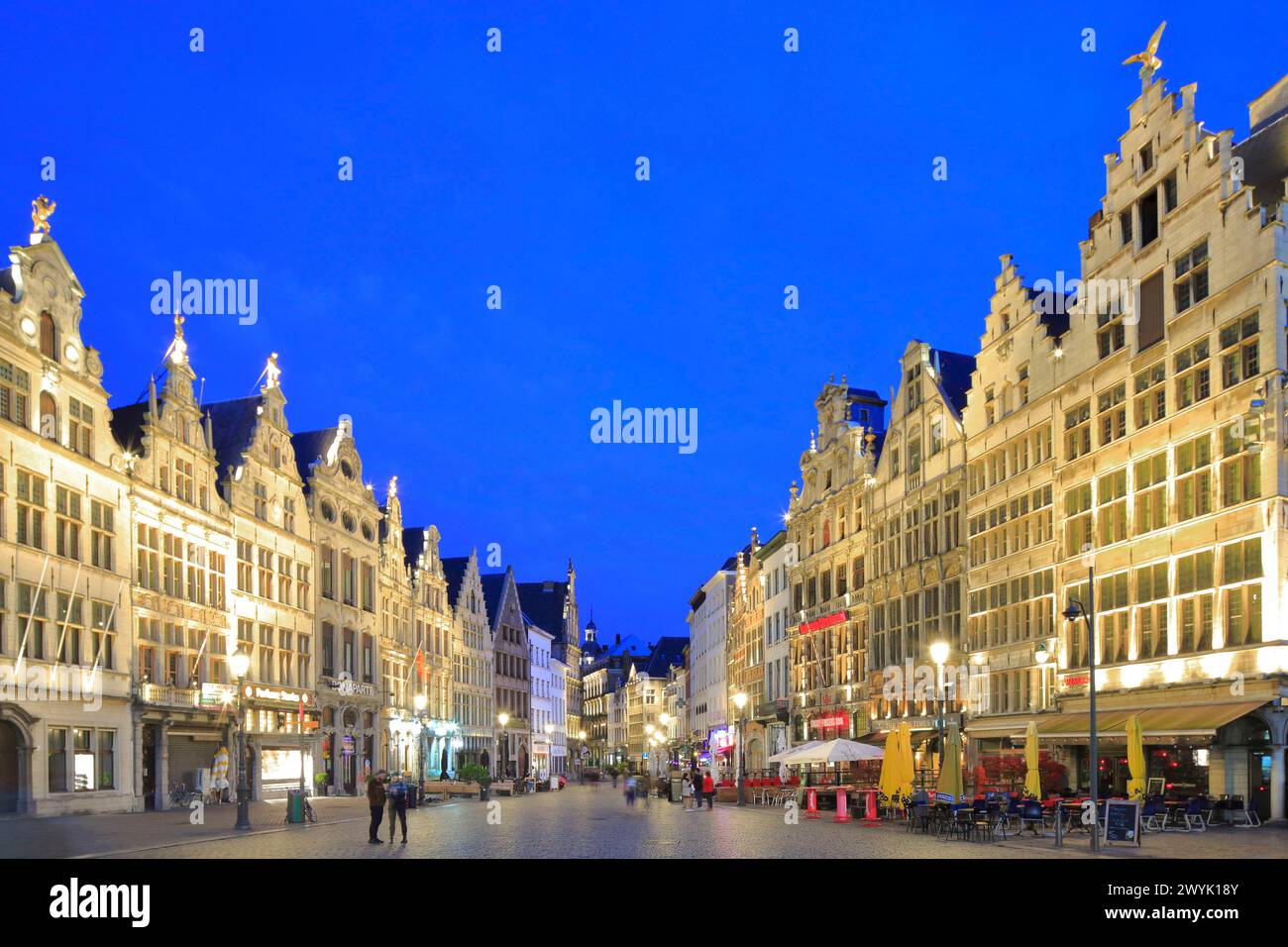 Belgium, Flanders, Antwerp, Grand Place (Grote Markt), houses from the ...