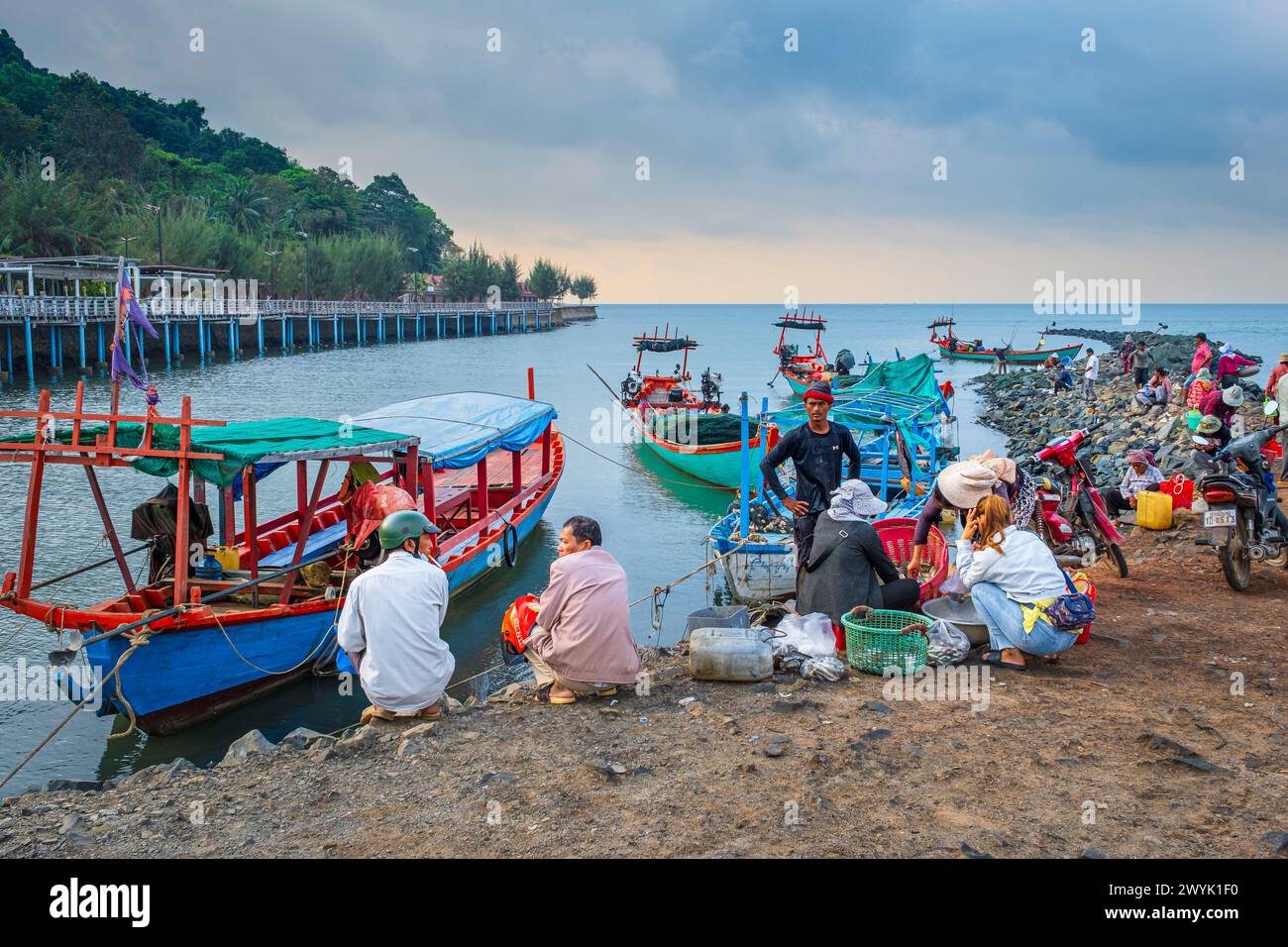 Cambodia, Kep province, Kep searesort, the crab market Stock Photo - Alamy