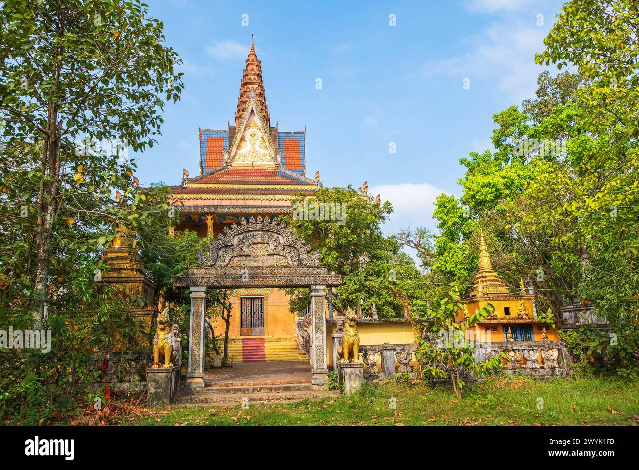 Cambodia, Kampot province, Kampot, Pichey Oudong Buddhist temple Stock ...