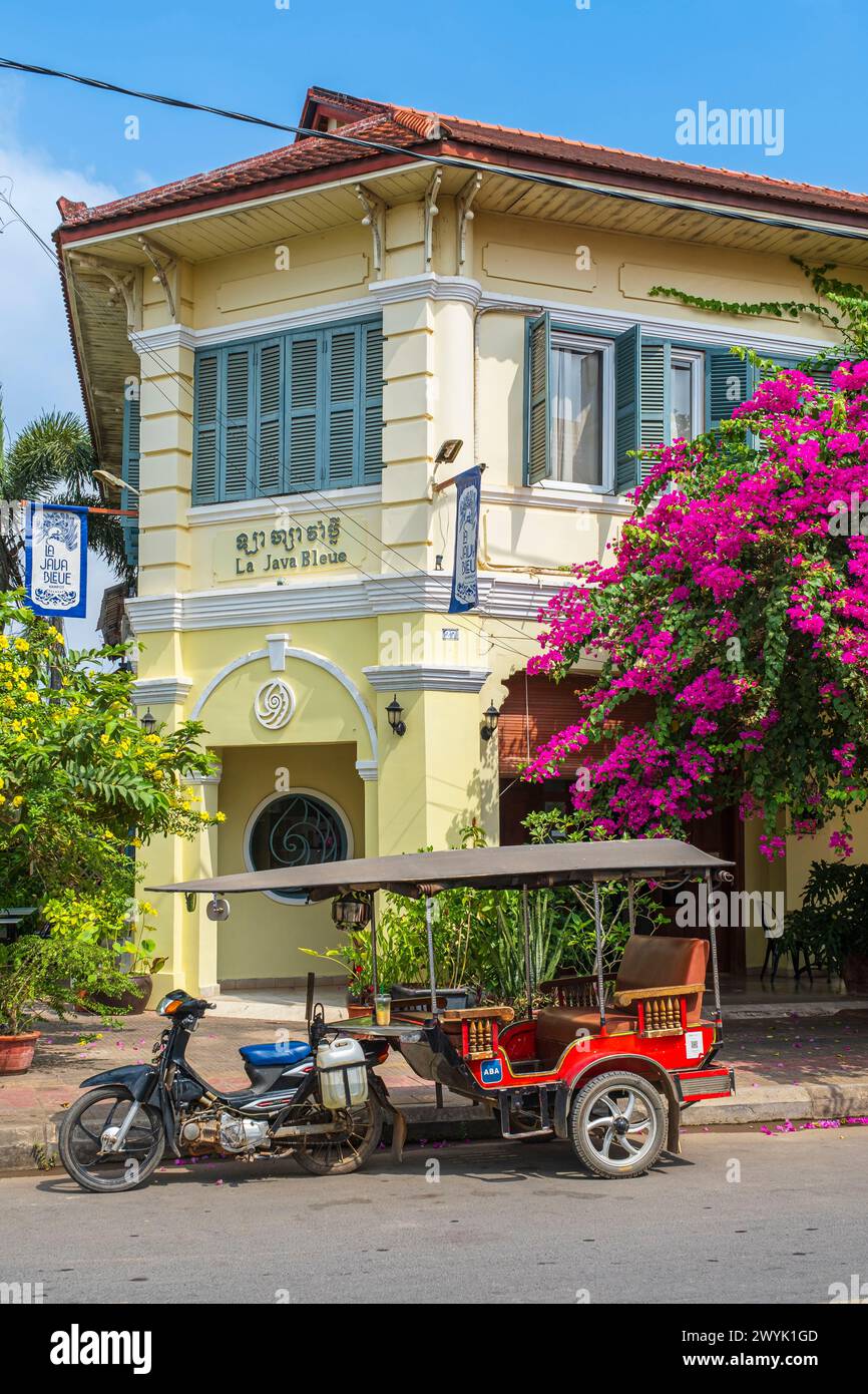 Cambodia, Kampot province, Kampot, colonial architecture in the Old ...