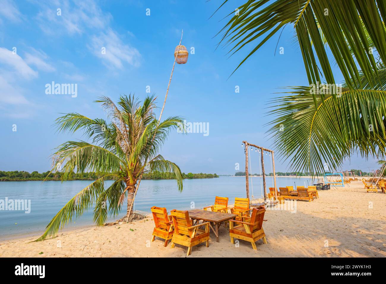 Cambodia, Kampot province, Kampot, Kampong Kandal Sangkat hamlet, beach ...