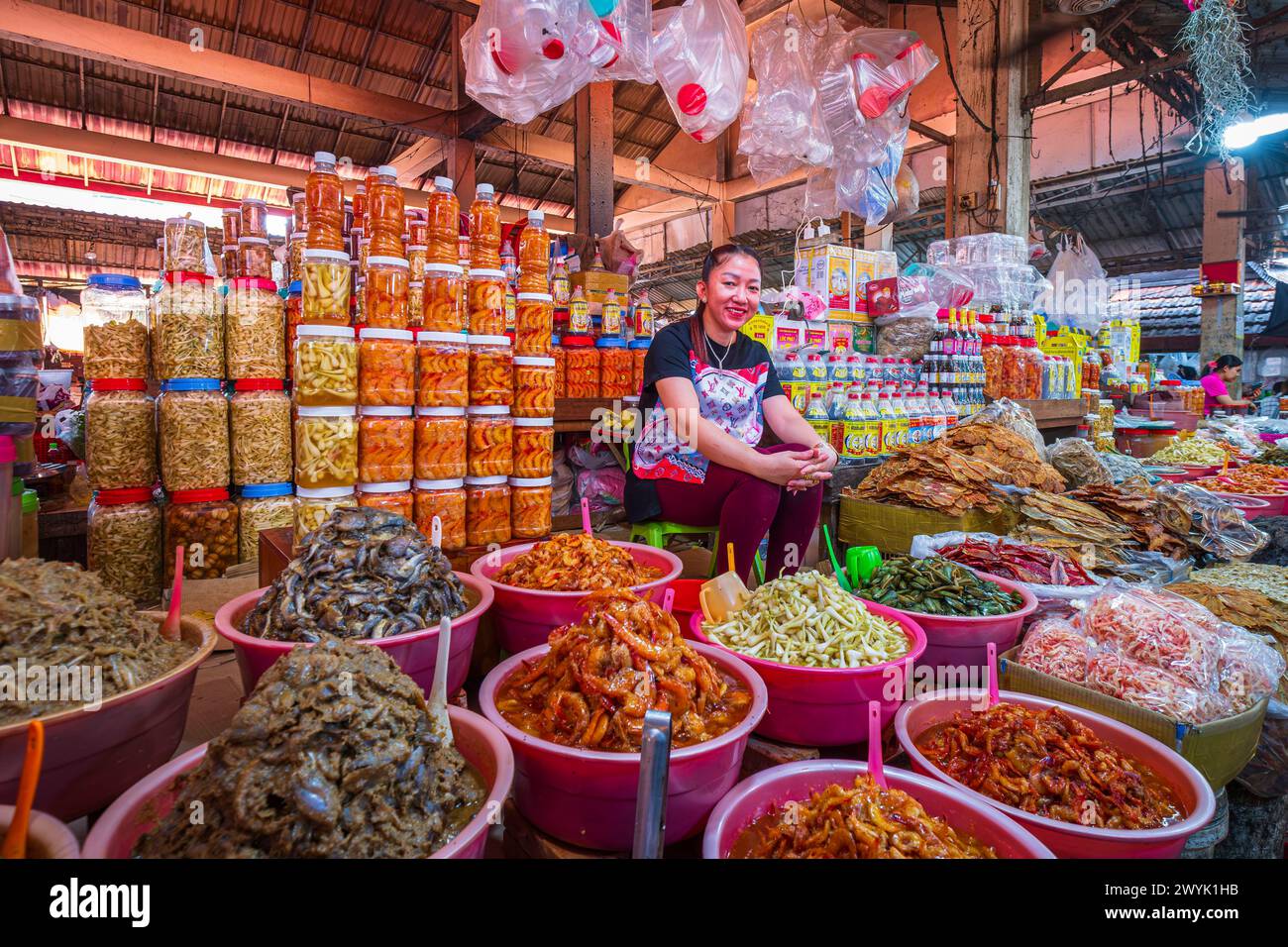 Cambodia, Kampot province, Kampot, Samaki market or Central market ...