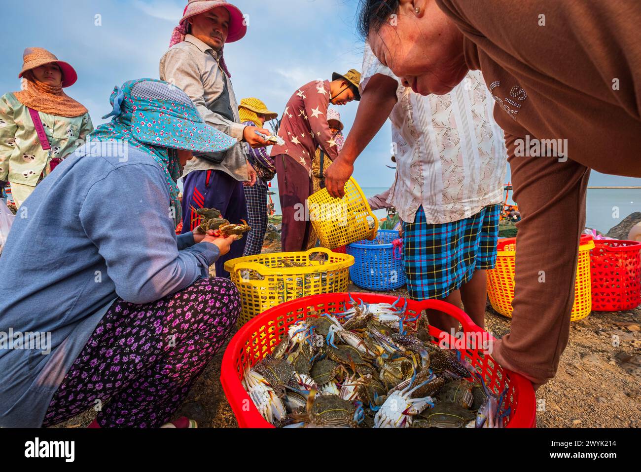 Cambodia, Kep province, Kep searesort, the crab market Stock Photo - Alamy