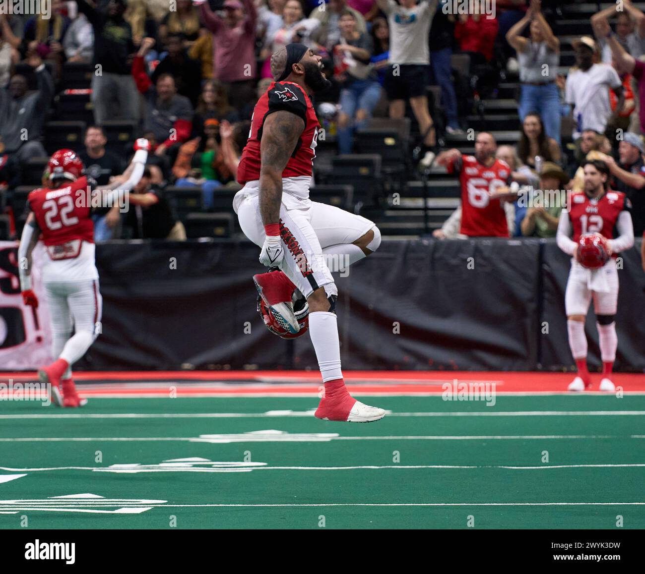 DL Ulric Jones (#93) celebrates a Sharks fumble recovery. Photo Credit ...