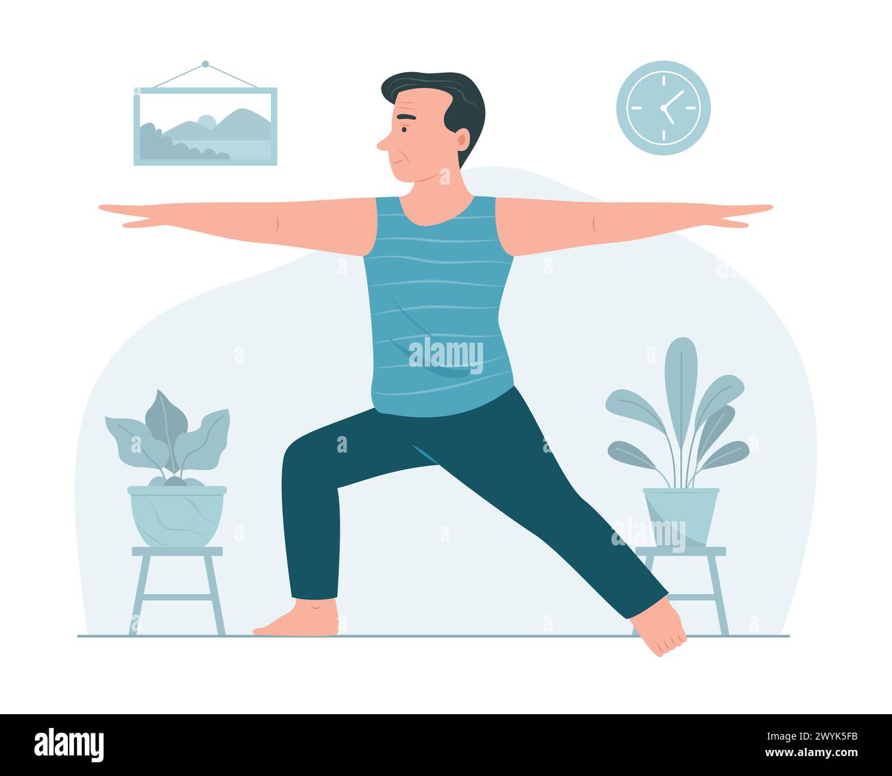 Senior exercise cartoon hi-res stock photography and images - Alamy