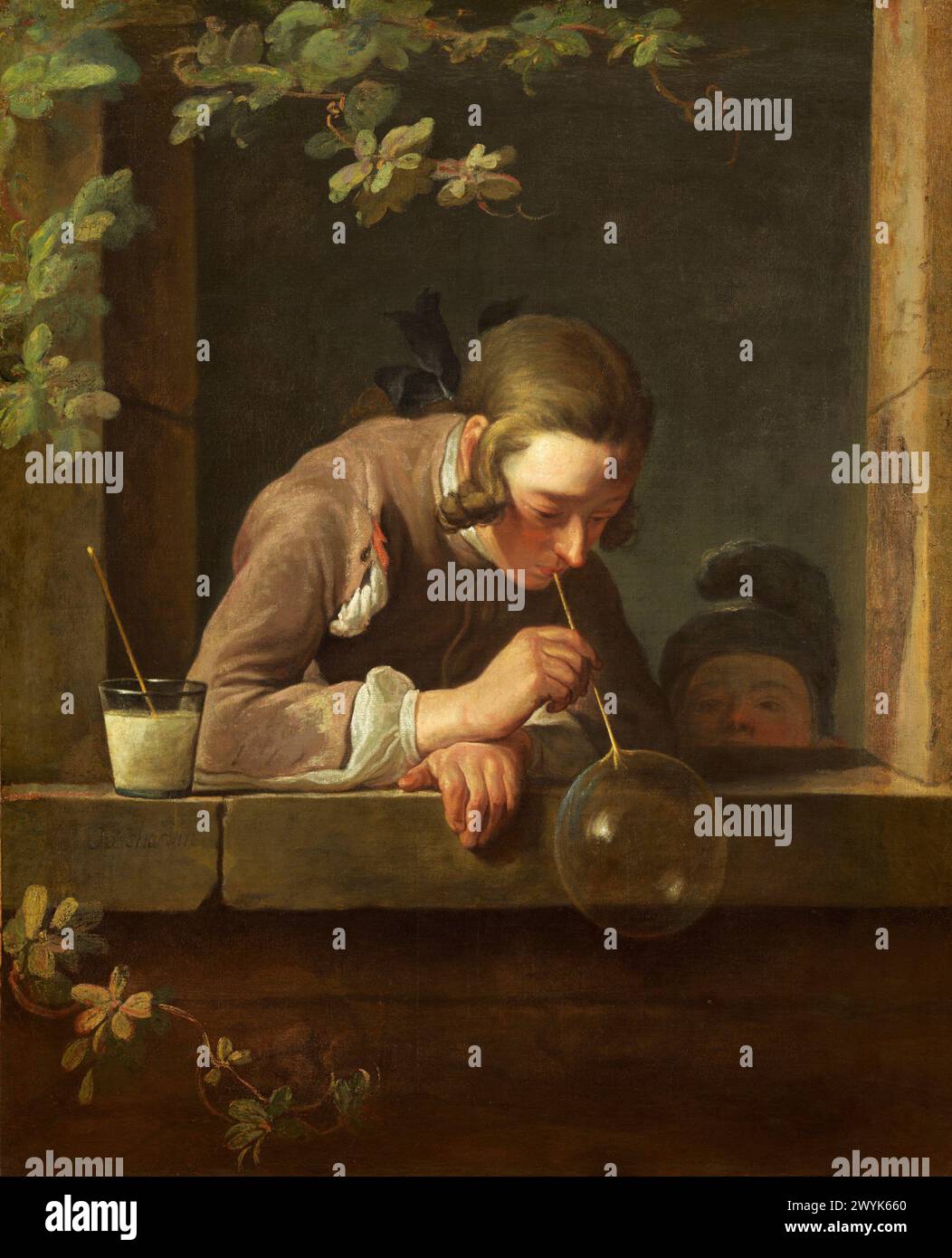 Soap Bubbles. Jean Siméon Chardin. Probably 1733/1734 Stock Photo - Alamy
