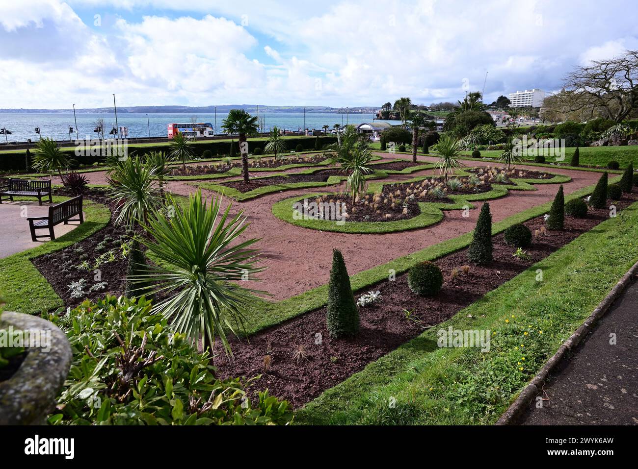 Abbey Park Gardens (Italian Gardens) on Torquay seafront, replanted for ...