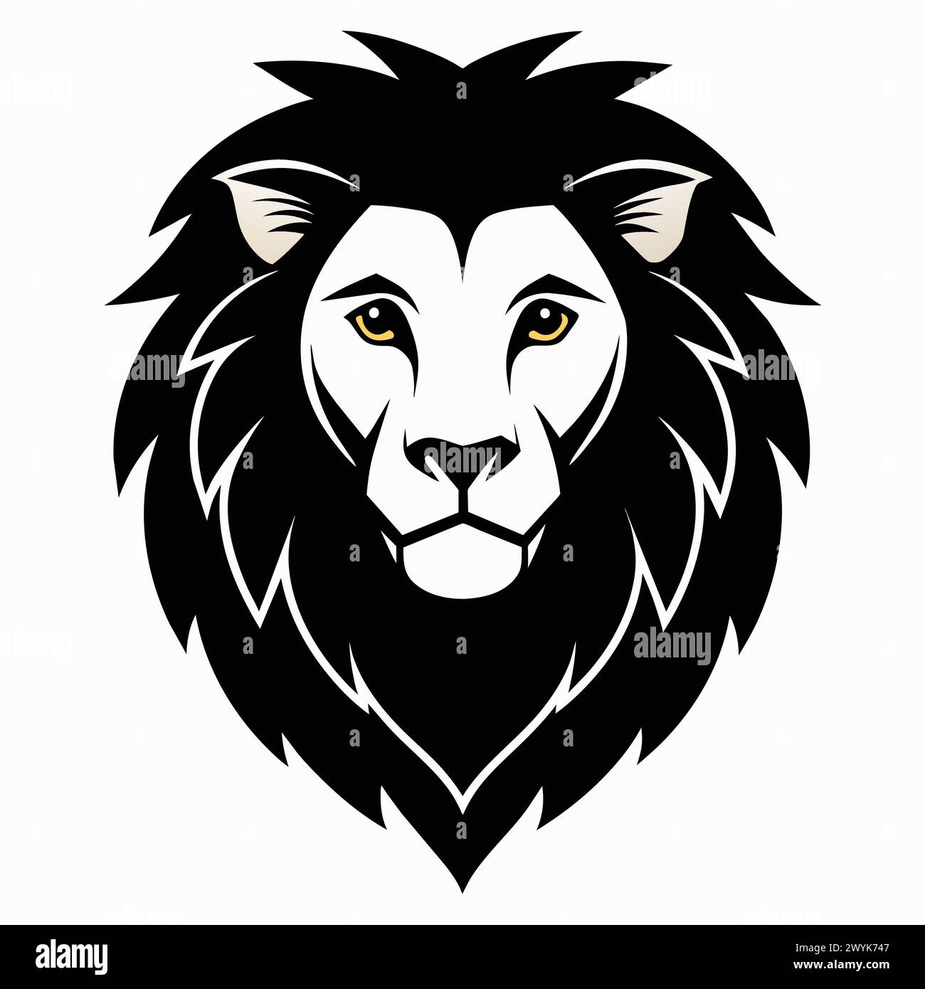 Lion Head Silhouette Vector on White Background Lion Head Silhouette ...