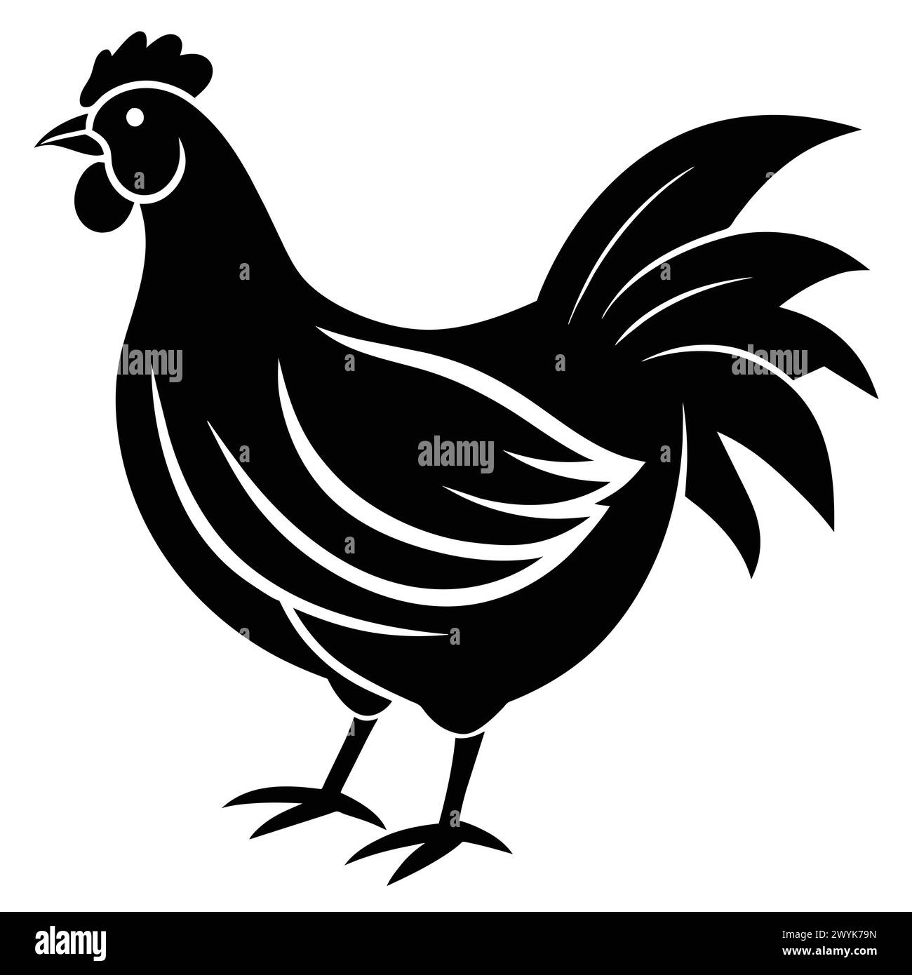 Vector Illustration of Chicken on white background Stock Vector Image ...