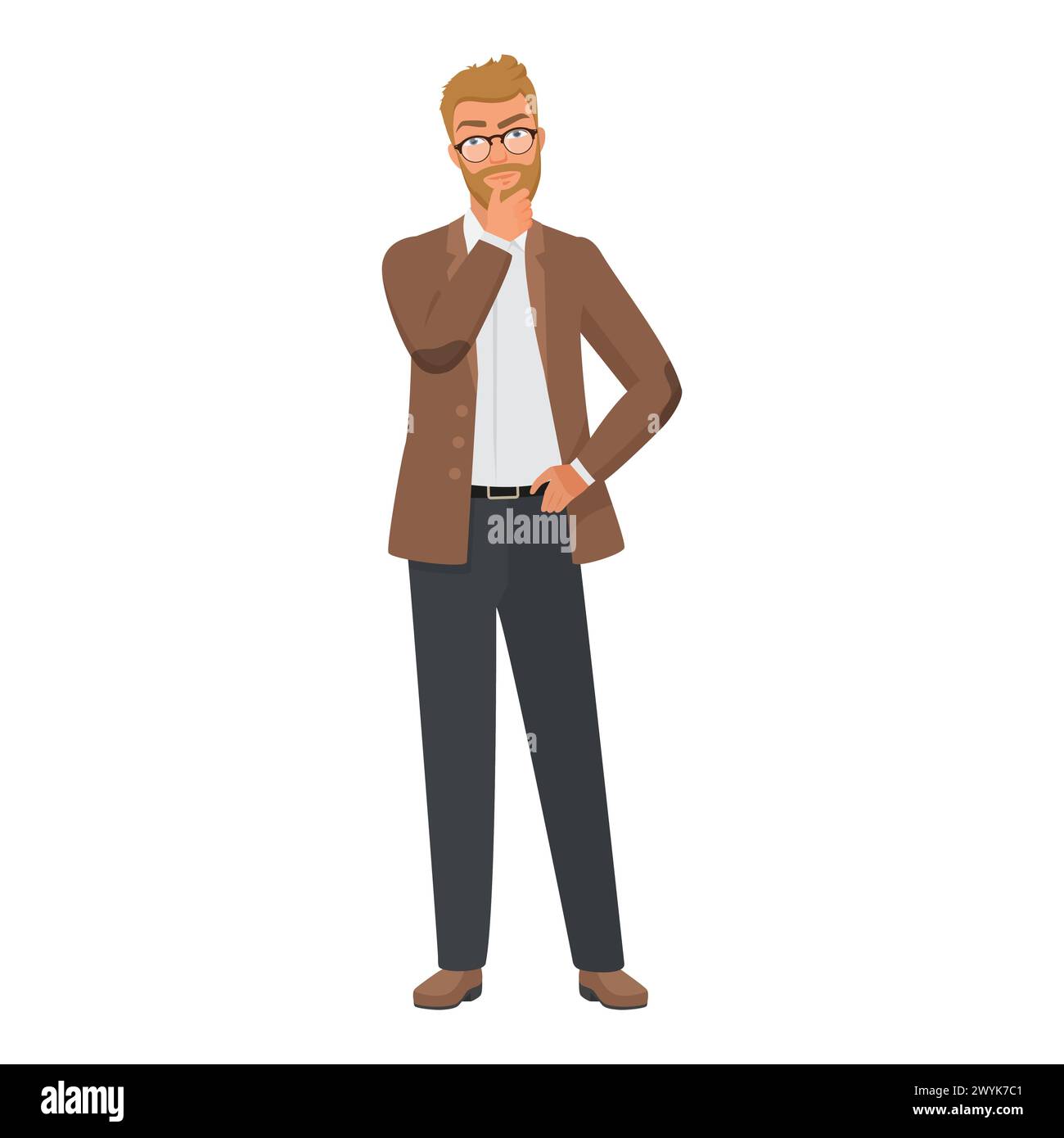 Teacher glasses thinking Stock Vector Images - Alamy