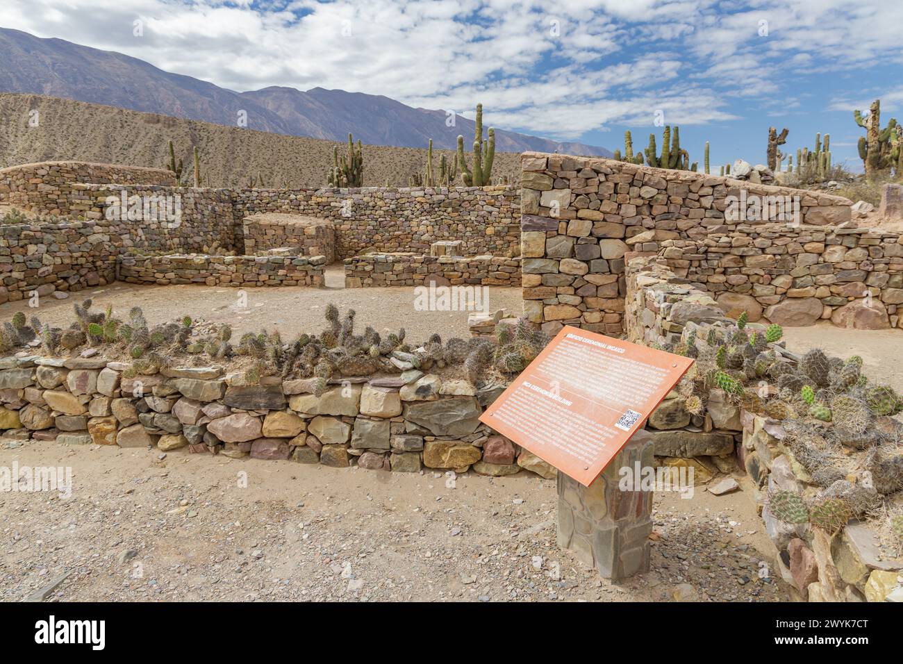 Inca ceremonial building at the Pucara de Tilcara ruins in Jujuy ...