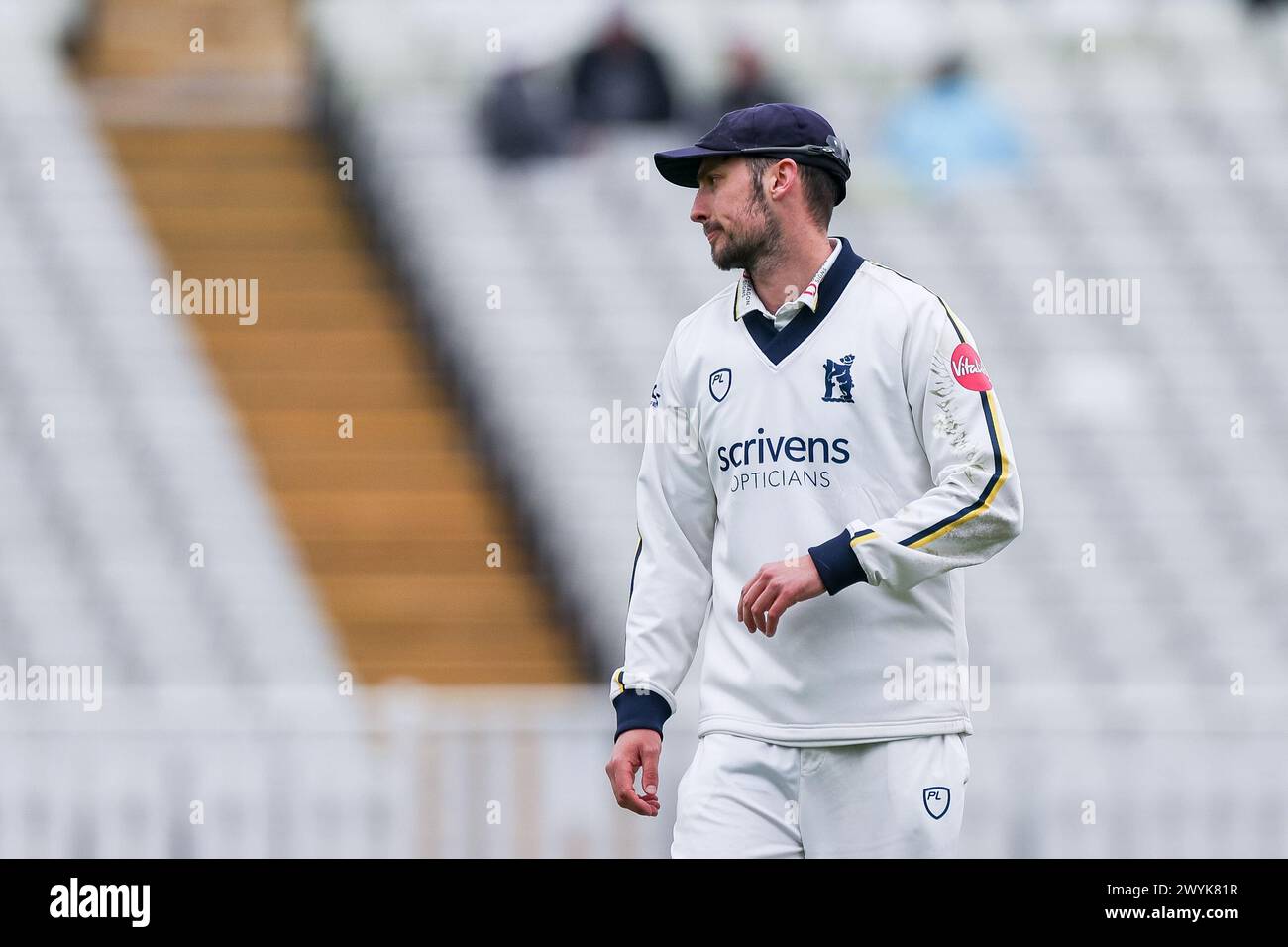 Birmingham, UK. 07th Apr, 2024. Warwickshire's Ed Barnard during Day 3 ...