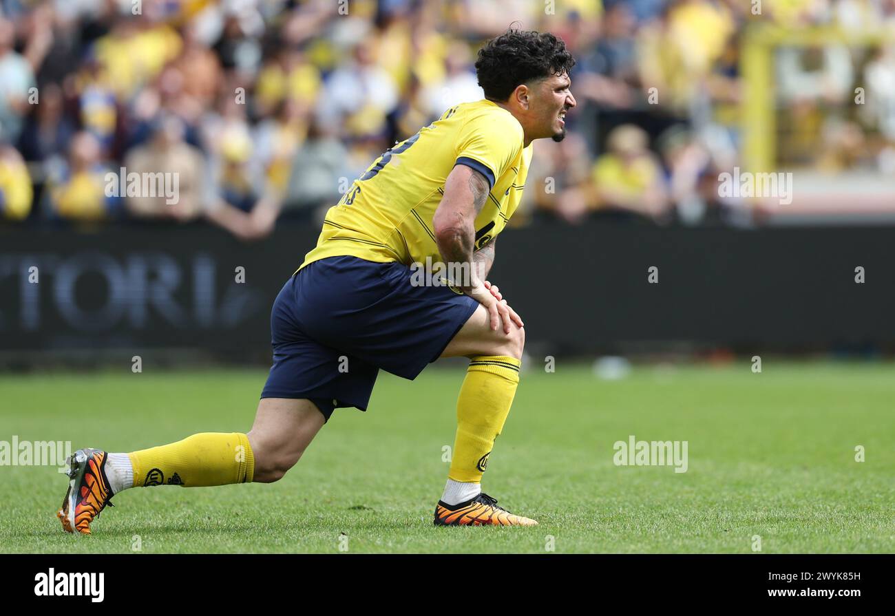 Brussels, Belgium. 07th Apr, 2024. Union's Cameron Puertas Castro looks ...