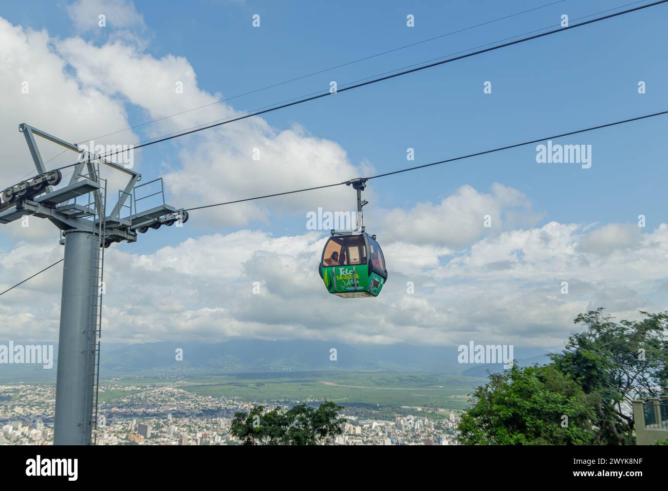 Salta, Argentina - January 24th 2024: Cable car of San Bernardo hill ...