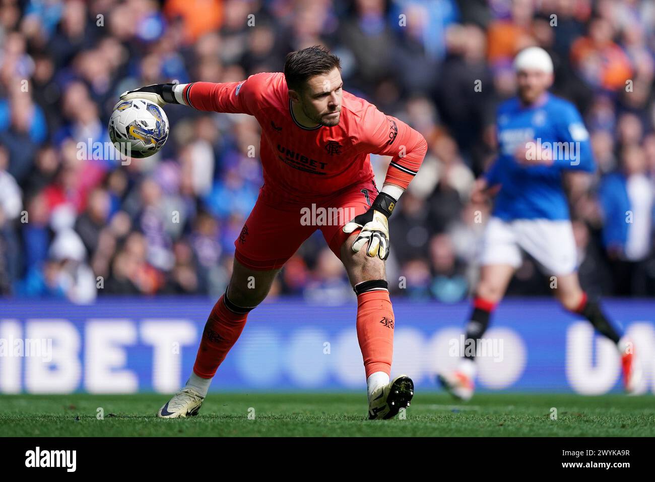 Rangers goalkeeper Jack Butland during the cinch Premiership match at ...
