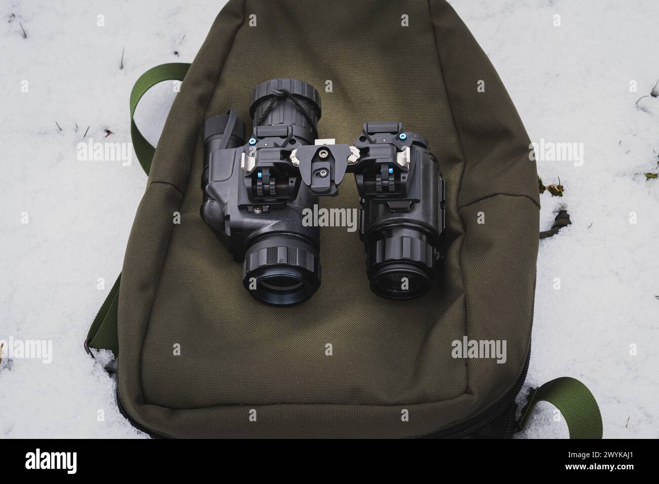 Modern millitary night vision device and thermal image vision. Close up ...