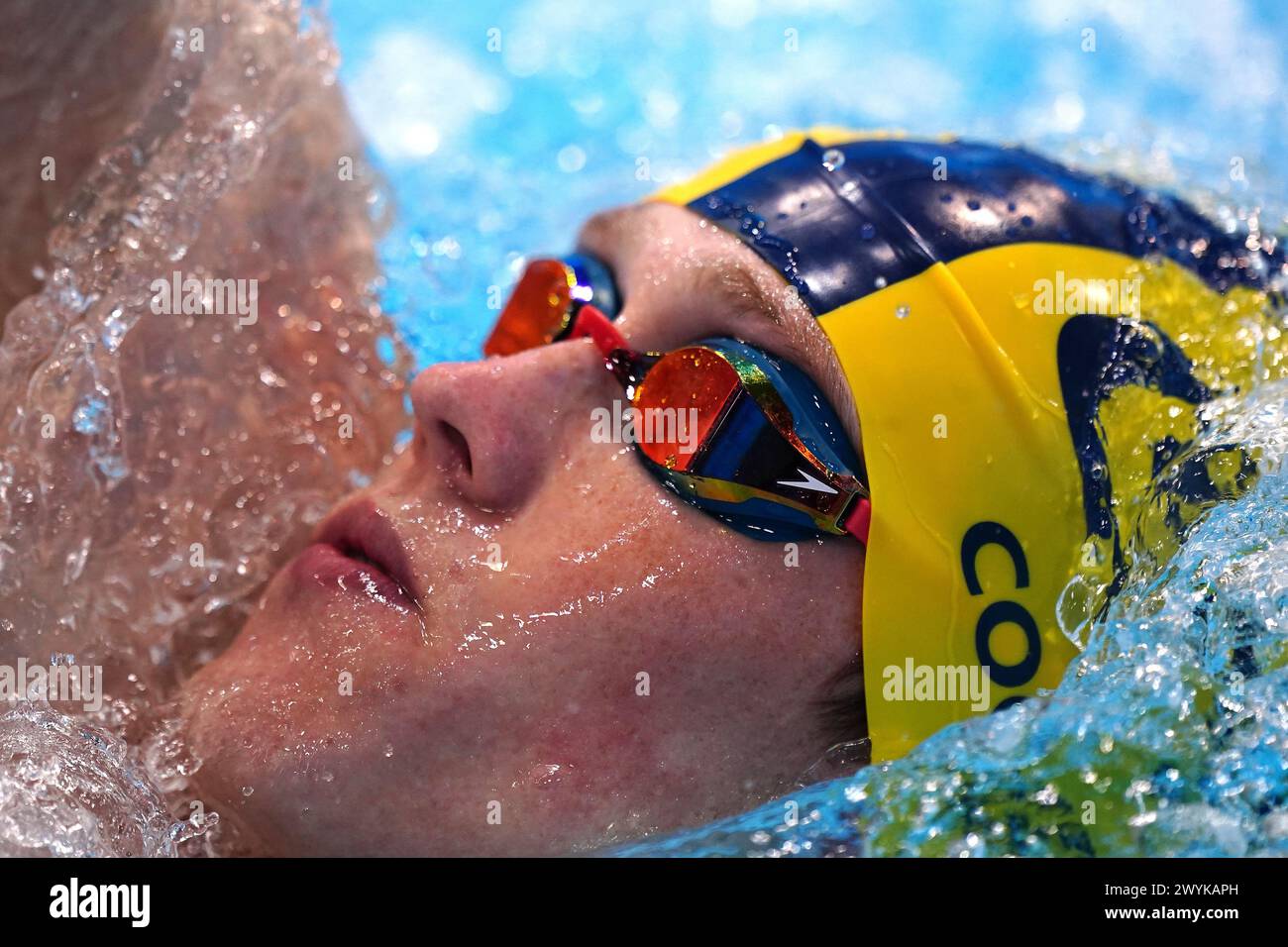 Samuel Cooke in action during the Men's 200m Backstroke Heats on day ...