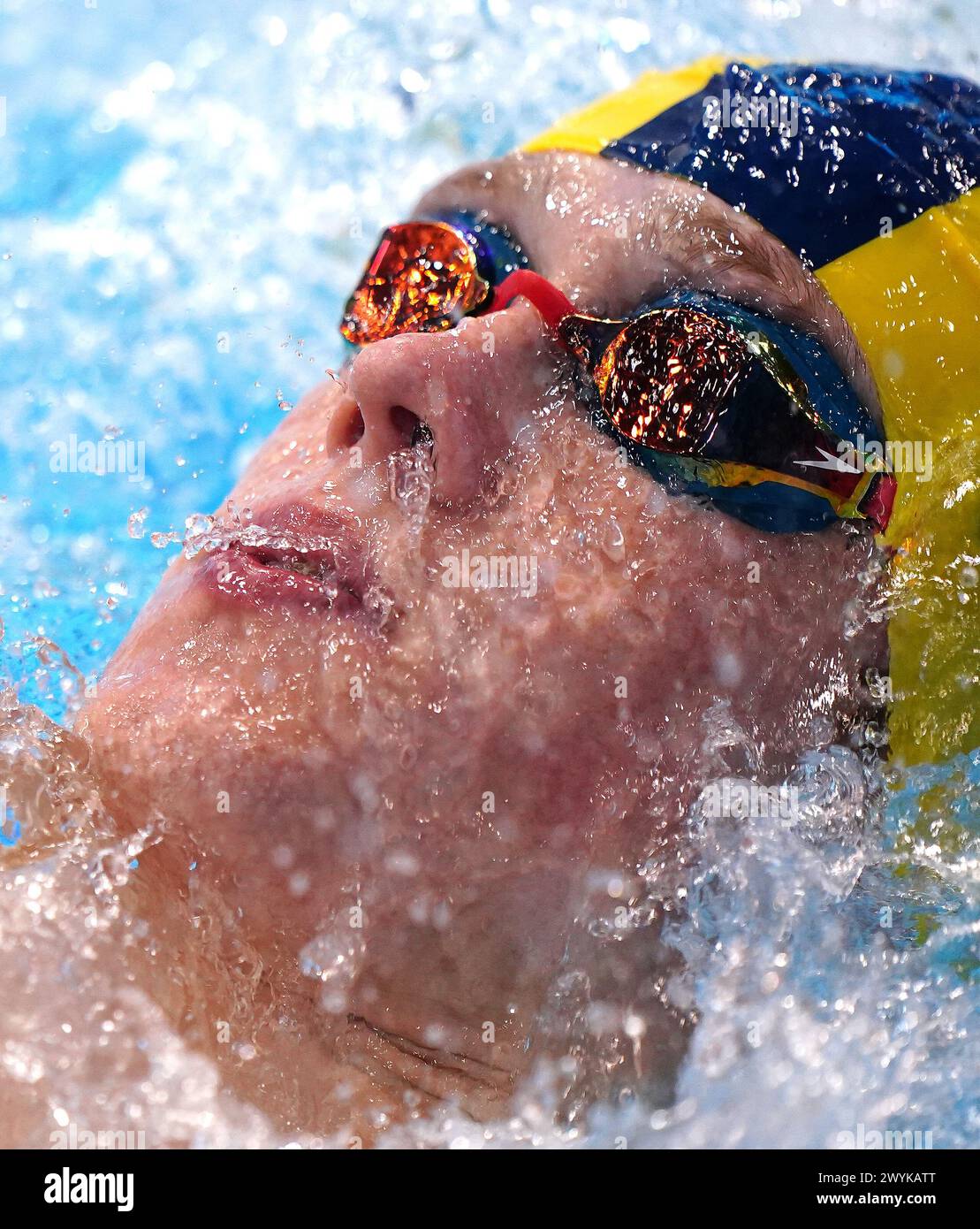 Samuel Cooke in action during the Men's 200m Backstroke Heats on day ...