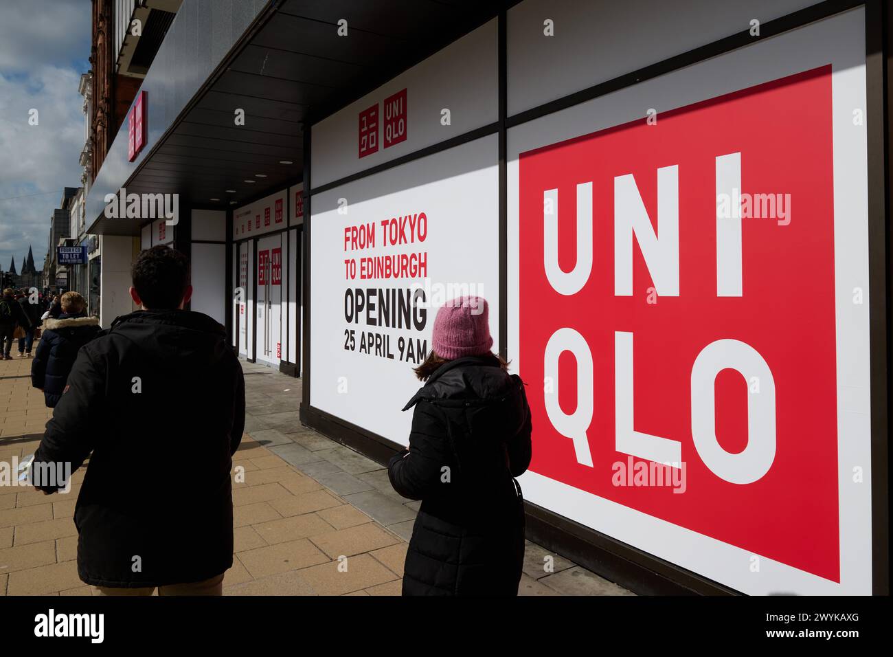 Edinburgh Scotland, UK 07 April 2024. General view of Uniqlo store on ...