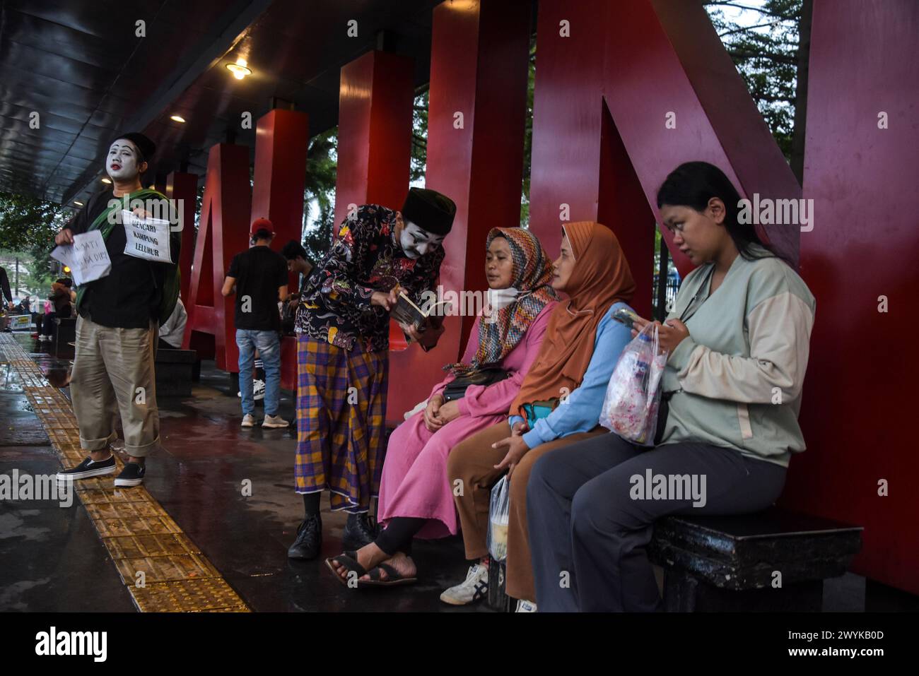 April 7, 2024, Bandung, West Java, Indonesia: A number of Indonesian mime artists who are ...