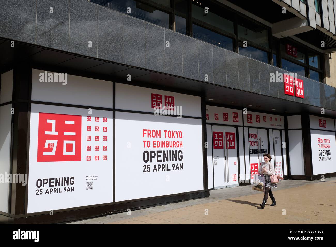 Edinburgh Scotland, UK 07 April 2024. General view of Uniqlo store on ...
