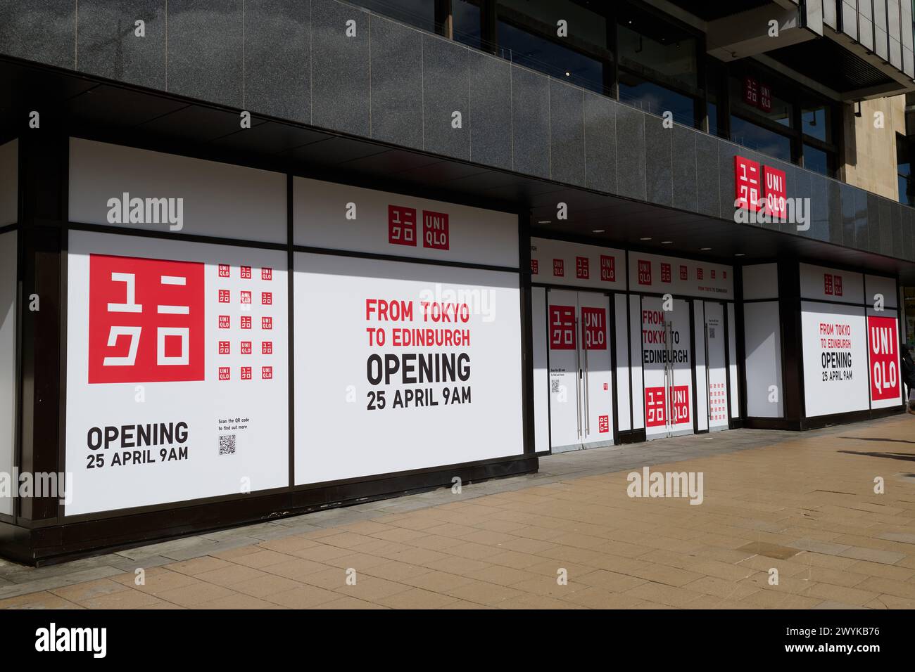 Edinburgh Scotland, UK 07 April 2024. General view of Uniqlo store on ...