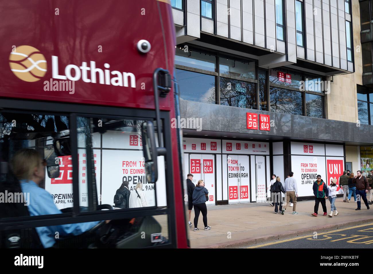Edinburgh Scotland, UK 07 April 2024. General view of Uniqlo store on ...