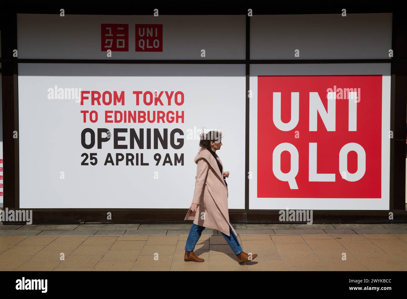 Edinburgh Scotland, UK 07 April 2024. General view of Uniqlo store on ...