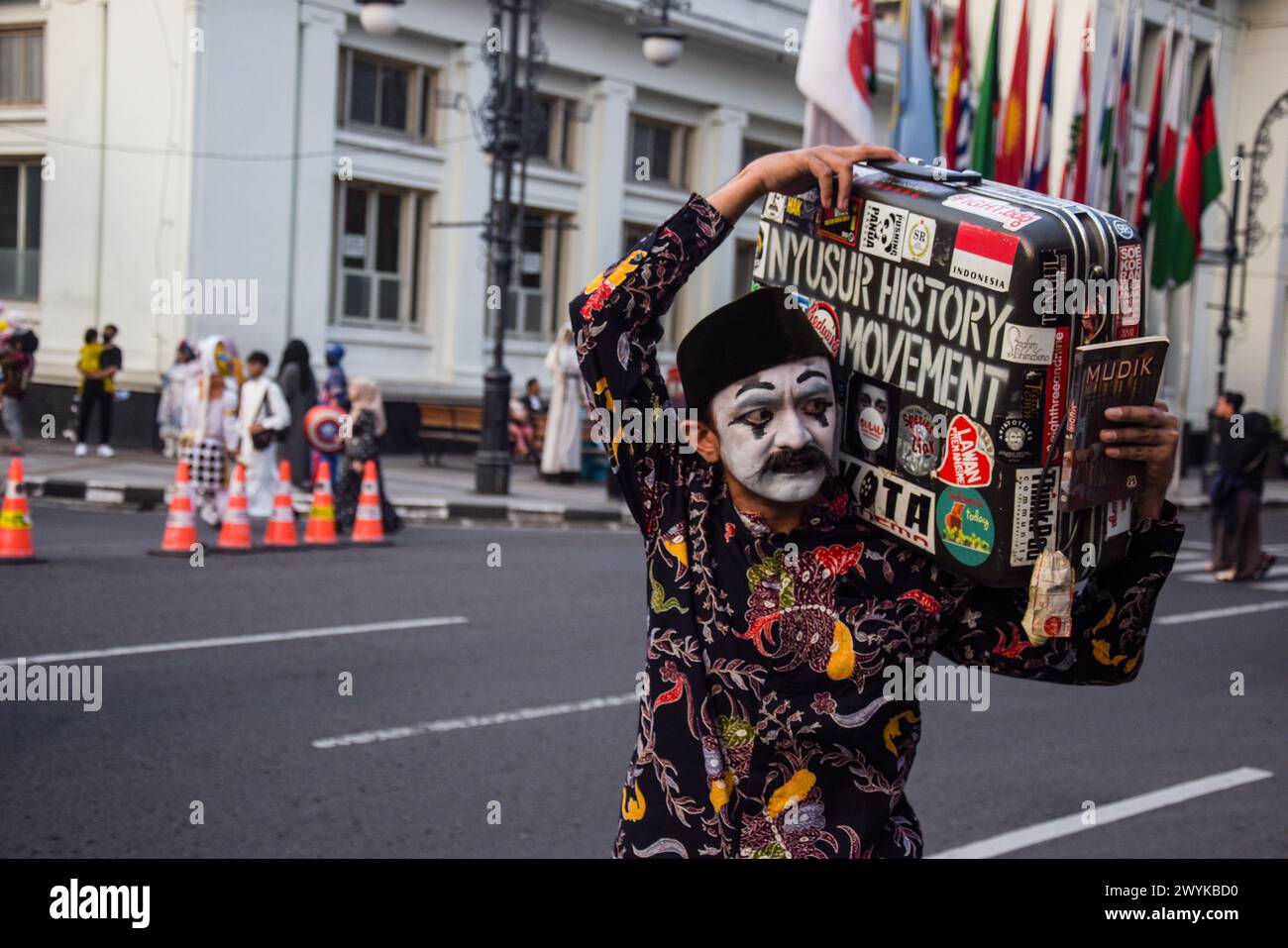 April 7, 2024, Bandung, West Java, Indonesia: Indonesian mime artist ...