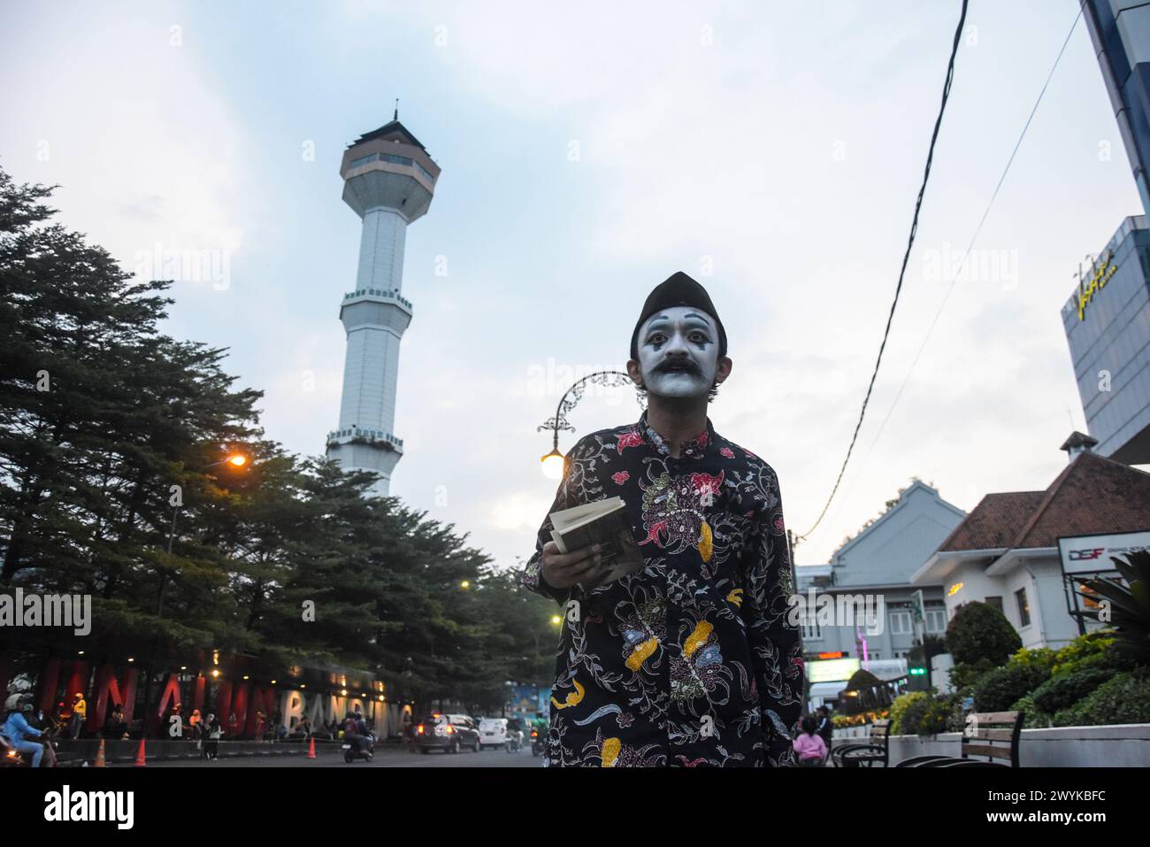 April 7, 2024, Bandung, West Java, Indonesia: Indonesian mime artist ...
