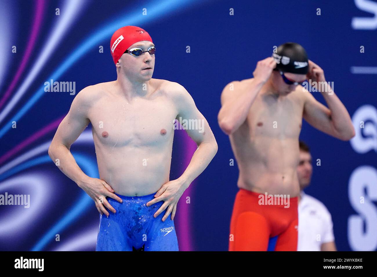 Joe Litchfield in action during the Men's 200m Freestyle heats on day ...